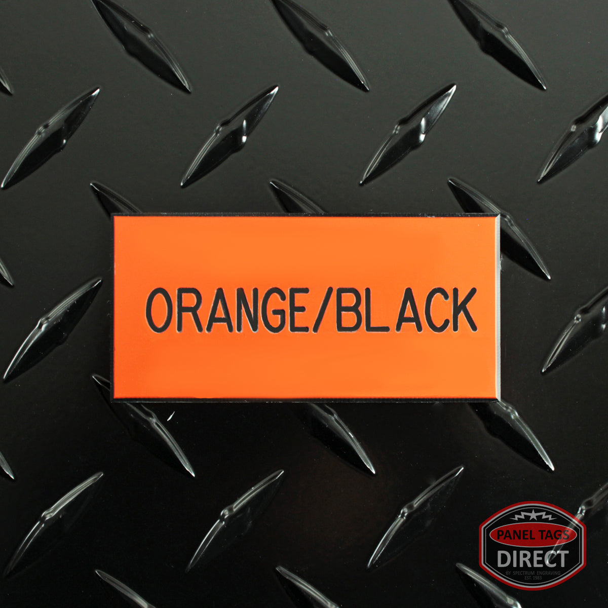 Custom Black Text on Orange Plastic Panel Tags – Panel Tags Direct